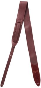 prs guitars premium leather 2" strap embroidered birds, burgundy (acc-3167)