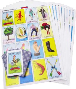 loteria authentic mexican game, bingo game with colorful illustrated cards, don clemente brand (10 tablas jumbo (10 boards jumbo))