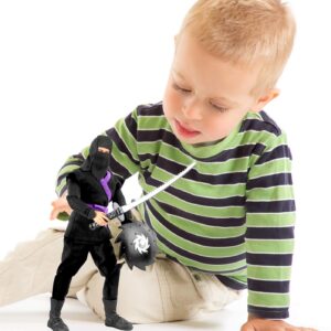 Click N' Play 12" Inch Ninja Action Figures Play Set With Accessories - Click N Play Military