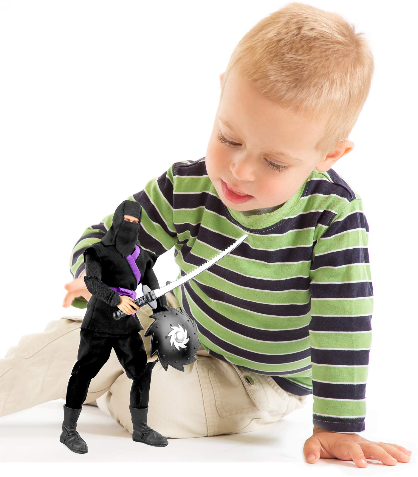 Click N' Play 12" Inch Ninja Action Figures Play Set With Accessories - Click N Play Military