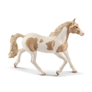 schleich horse club realistic spotted mare horse toy figurine - paint horse mare spotted toy, childrens educational animal farm toy for boys and girls, ages 5+