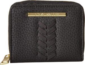 steve madden french zip around wallet black one size