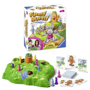 ravensburger funny bunny game for boys & girls age 4 & up - a fun & fast family game you can play over & over