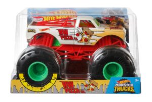 hot wheels monster trucks 1:24 scale pizza co vehicle for kids age 3 4 5 6 7 8 years old great gift toy trucks large scales