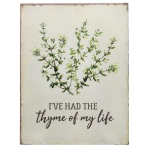 barnyard designs i’ve had the thyme of my life funny retro vintage tin bar sign country home decor 13” x 10”