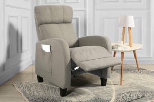 casa andrea milano living room slim manual recliner chair (beige)