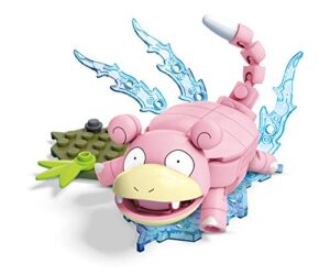 mega construx pokemon slowpoke construction set with character figures, building toys for kids (119 pieces)