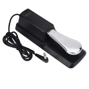 keyboard sustain pedal, universal digital piano foot pedal with non-slip bottom for keyboards