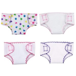 dc-beautiful 4 pack baby diapers doll underwear for 14-18 inch baby dolls, suitable for infant dolls baby girls