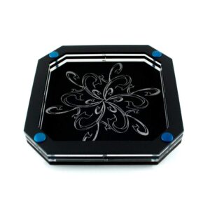 c4labs silver line personal dice tray with 3 designs - frost bloom