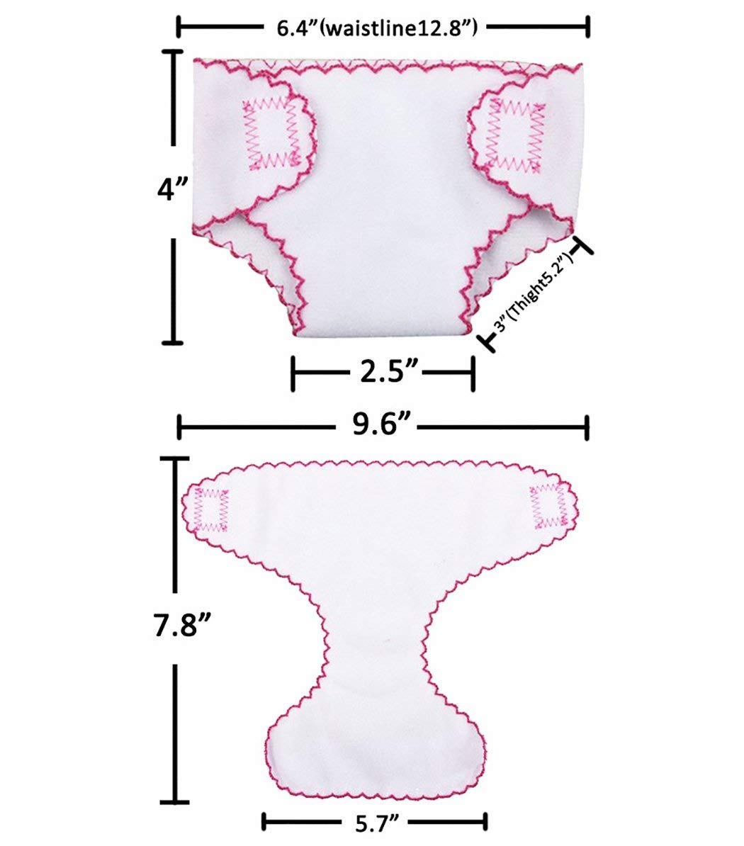 DC-BEAUTIFUL 4 Pack Baby Diapers Doll Underwear for 14-18 Inch Baby Dolls, Suitable for Infant Dolls Baby Girls