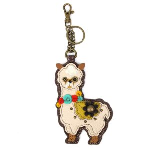 chala farm collection women's decorative key fob/coin purse accessory (llama)