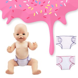 DC-BEAUTIFUL 4 Pack Baby Diapers Doll Underwear for 14-18 Inch Baby Dolls, Suitable for Infant Dolls Baby Girls