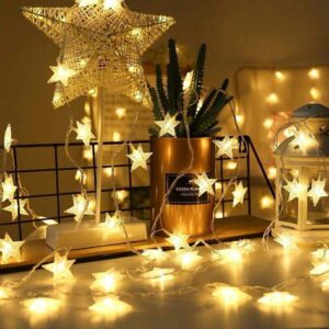 star string lights, lonjyi 19.6ft/6m 40 led fairy lights usb powered string lights for home garden party wedding birthday christmas indoor outdoor decoration (warm white)