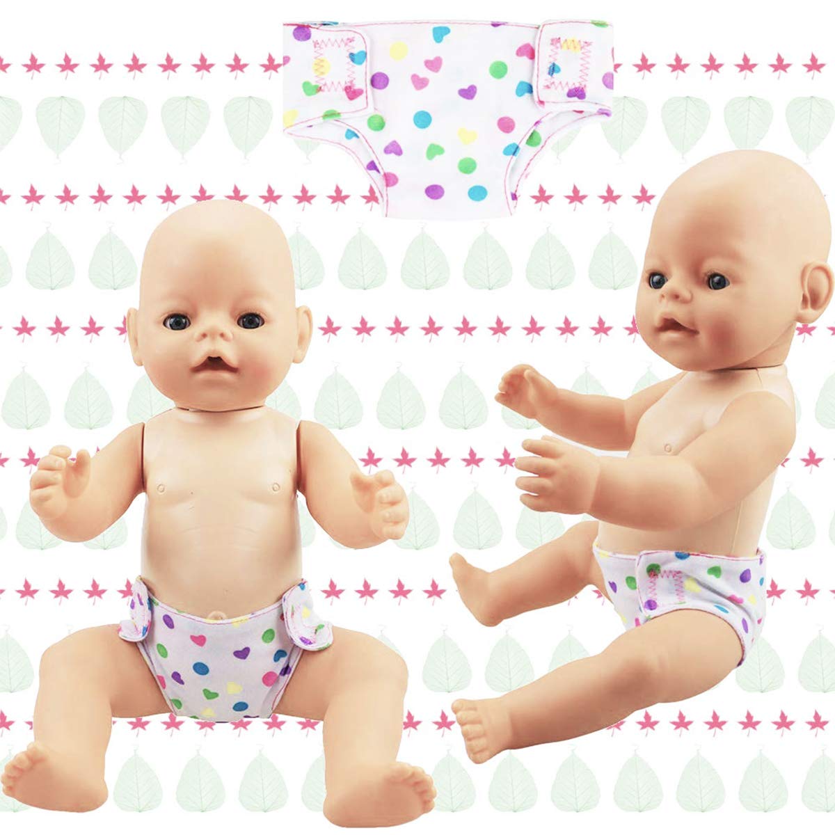 DC-BEAUTIFUL 4 Pack Baby Diapers Doll Underwear for 14-18 Inch Baby Dolls, Suitable for Infant Dolls Baby Girls