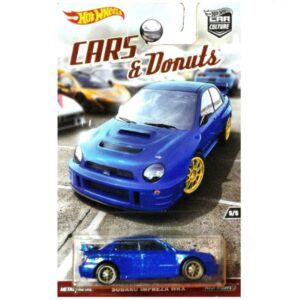 hot wheels car culture, cars & donuts series, blue subaru impreza wrx 5/5