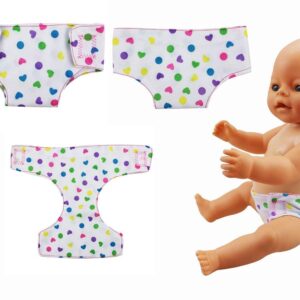 DC-BEAUTIFUL 4 Pack Baby Diapers Doll Underwear for 14-18 Inch Baby Dolls, Suitable for Infant Dolls Baby Girls