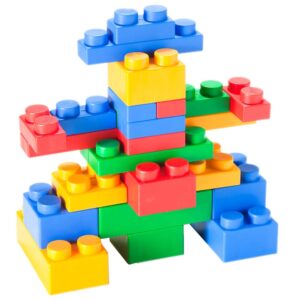 uniplay mix soft building blocks - 24-piece set for infant early learning, cognitive development, and toddler creative play - ages 3 months+