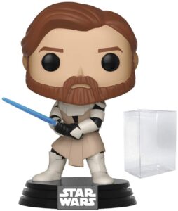 star wars: clone wars - obi wan kenobi funko pop! vinyl figure (includes compatible pop box protector case)