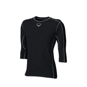 evoshield youth pro team mid sleeve tee, black - small