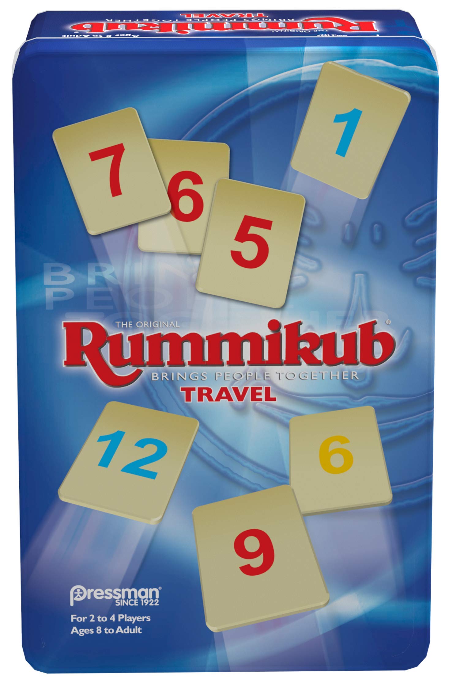 Rummikub in Travel Tin - The Original Rummy Tile Game by Pressman, Blue (B07GLGBW9X)