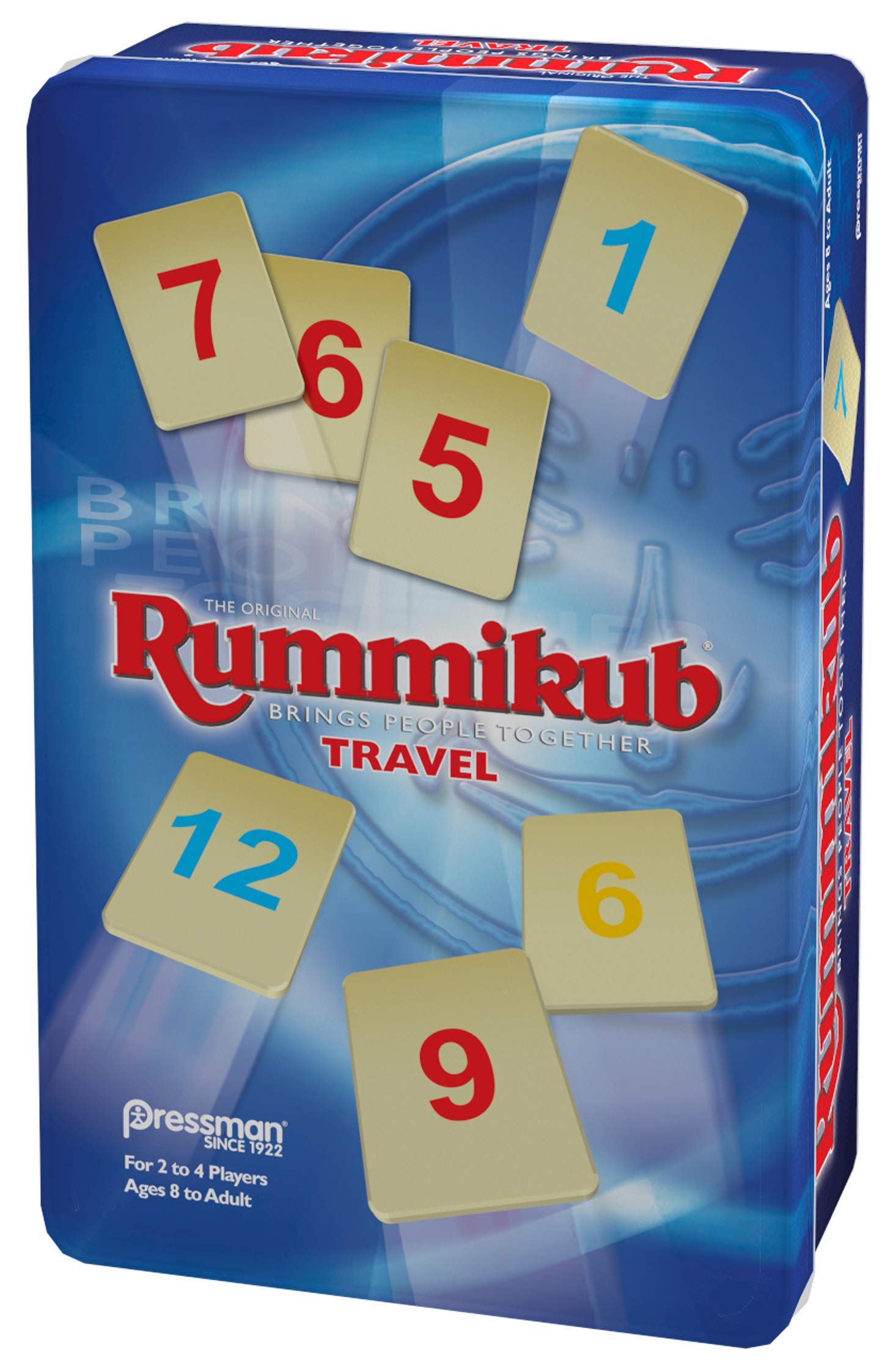 Rummikub in Travel Tin - The Original Rummy Tile Game by Pressman, Blue (B07GLGBW9X)