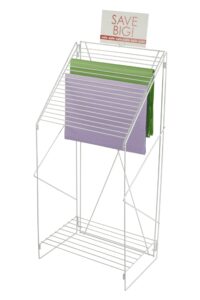 sswbasics tissue paper rack - white wire - floor standing (23" w x 15½"d x 49" h)