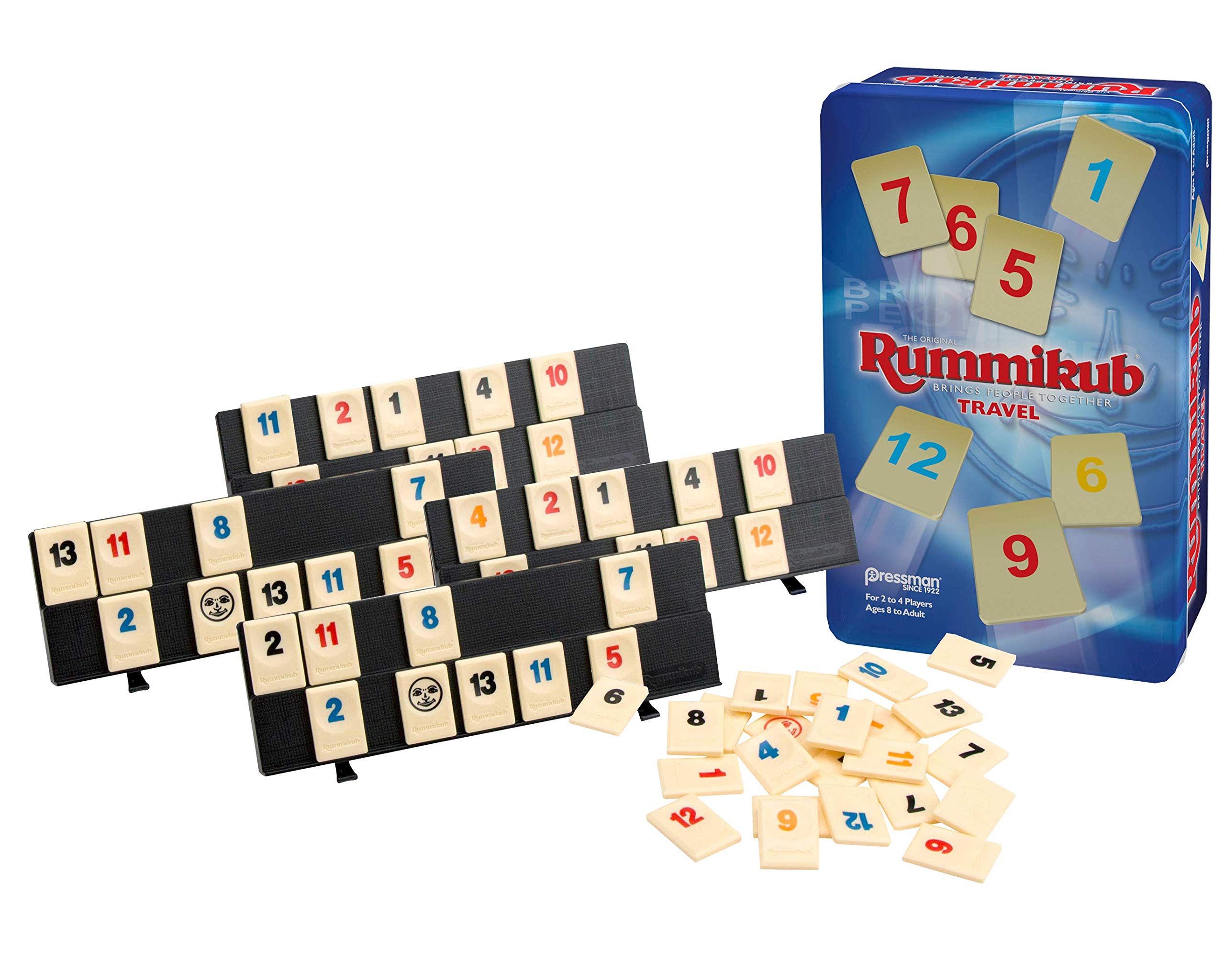 Rummikub in Travel Tin - The Original Rummy Tile Game by Pressman, Blue (B07GLGBW9X)