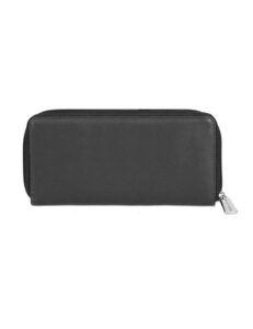 karla hanson women's rfid blocking leather continental zip-around wallet (black)