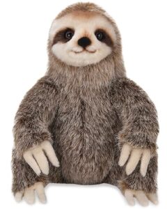 bearington simon plush three toed sloth stuffed animal, 10 inches