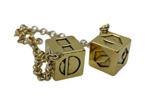 smuggler's dice accurate antique weathered gold plated solo dice (large)