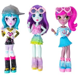 off the hook style doll 3-pack, 4-inch small dolls with mix and match fashions and accessories, for girls aged 5 and up, exclusively at amazon