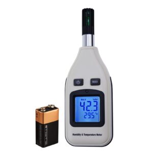 handheld digital humidity & temperature meter 0~100% rh/ -30~70°c (-22~158°f) lcd display backlight moisture thermo hygrometer thermometer small tester gauge for home kitchen indoor outdoor