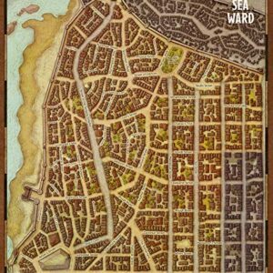 Gale Force Nine Dungeons & Dragons Waterdeep Dragon Heist Vinyl Map Set, Multi-Colored