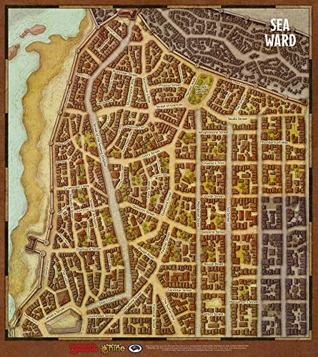 Gale Force Nine Dungeons & Dragons Waterdeep Dragon Heist Vinyl Map Set, Multi-Colored