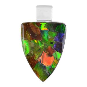 starborn ammolite and sterling silver shield pendant