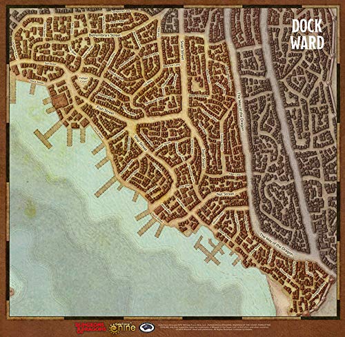 Gale Force Nine Dungeons & Dragons Waterdeep Dragon Heist Vinyl Map Set, Multi-Colored