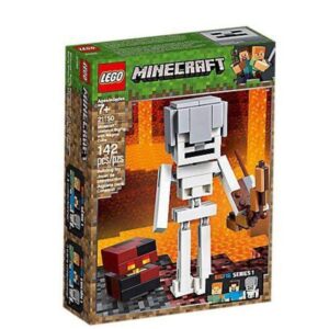 lego minecraft bigfig skeleton with magma cube building kit (142 pieces)