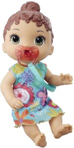 baby alive baby lil sounds: interactive brown hair baby doll for girls & boys ages 3 & up, makes 10 sound effects, including giggles, cries, baby doll with pacifier