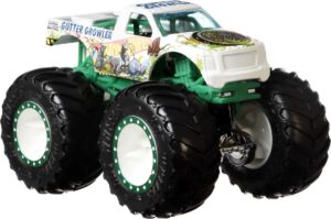 hot wheels monster trucks 4-pack, 1:64 scale set of 4 toy vehicles with giant wheels for kids & collectors (styles may vary)