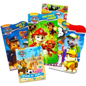 paw patrol board book set - 4 shaped board books for toddlers kids with door hanger (super set)