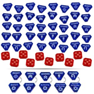 litko combat token set | compatible with warhammer: kill team | 50 pack (translucent blue)