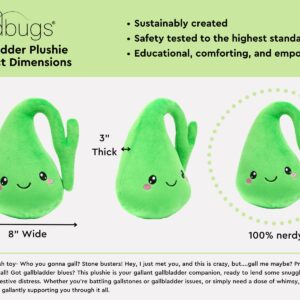 nerdbugs Gallbladder Plush- Who You Gonna Gall? Stone Busters! -Gallbladder Removal Stuffed (Plush) Organ Toy/Get Well Gift/GI Surgery Health Education Toy/Gift for Med Students, Nurses, Doctors