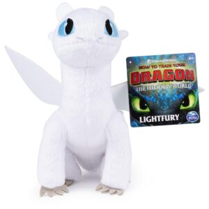 dreamworks dragons, lightfury 8-inch premium plush dragon, for kids aged 4 and up