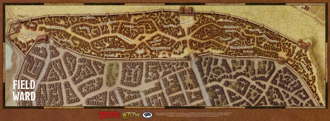 Gale Force Nine Dungeons & Dragons Waterdeep Dragon Heist Vinyl Map Set, Multi-Colored