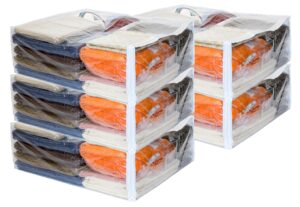 5-pack clear vinyl zippered storage bags 20 x 23 x 8 inch