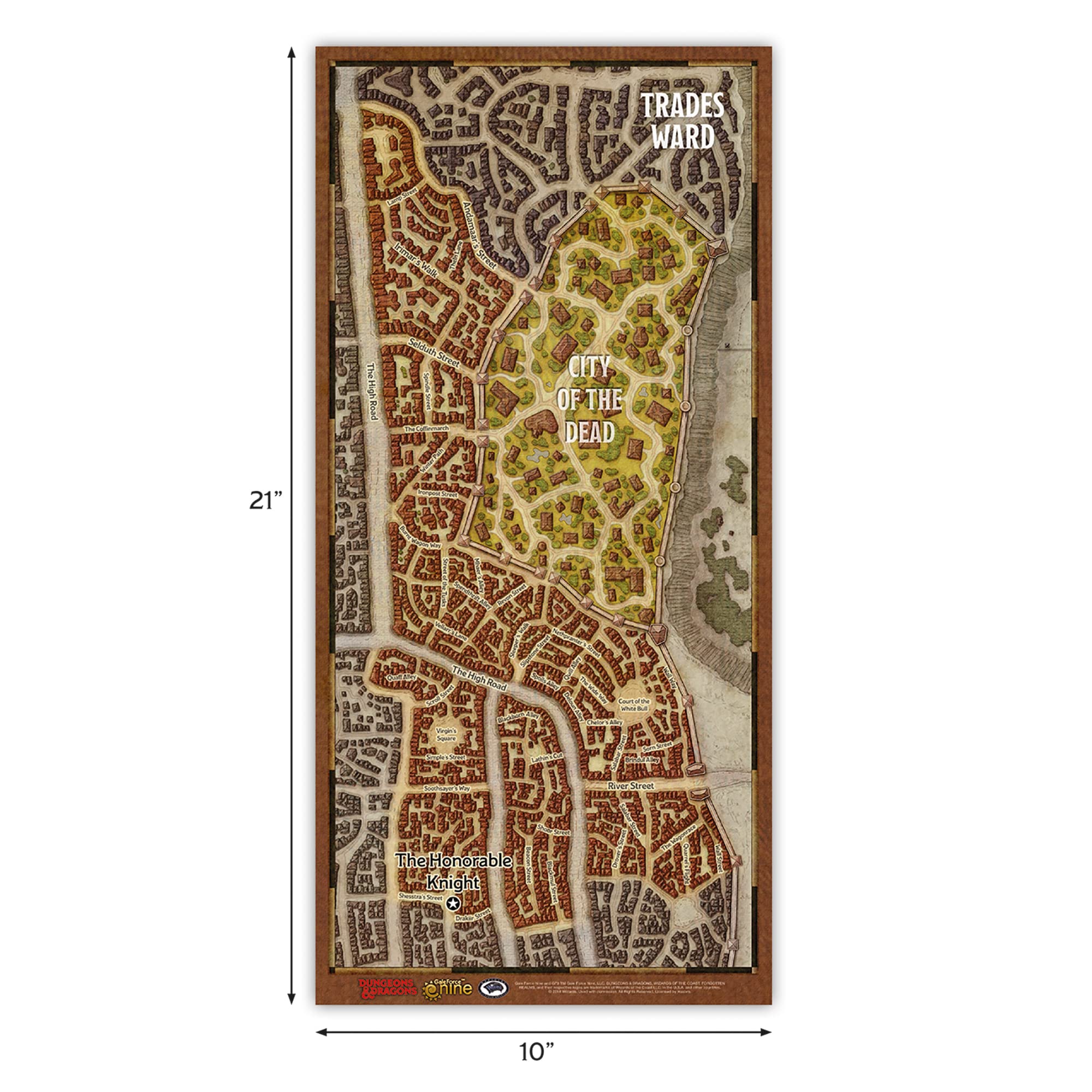 Gale Force Nine Dungeons & Dragons Waterdeep Dragon Heist Vinyl Map Set, Multi-Colored