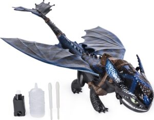 dreamworks dragons, giant fire breathing toothless action figure, 20-inch dragon with fire breathing effects