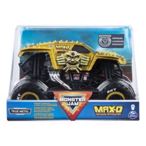 monster jam, official max d monster truck, die-cast vehicle, 1:24 scale