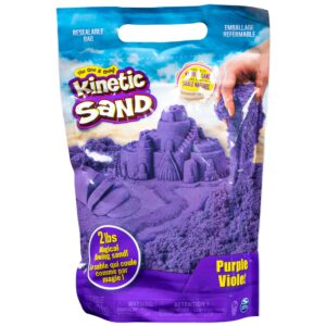 kinetic sand, the original moldable sensory play sand toys for kids, purple, 2 lb. resealable bag, ages 3+